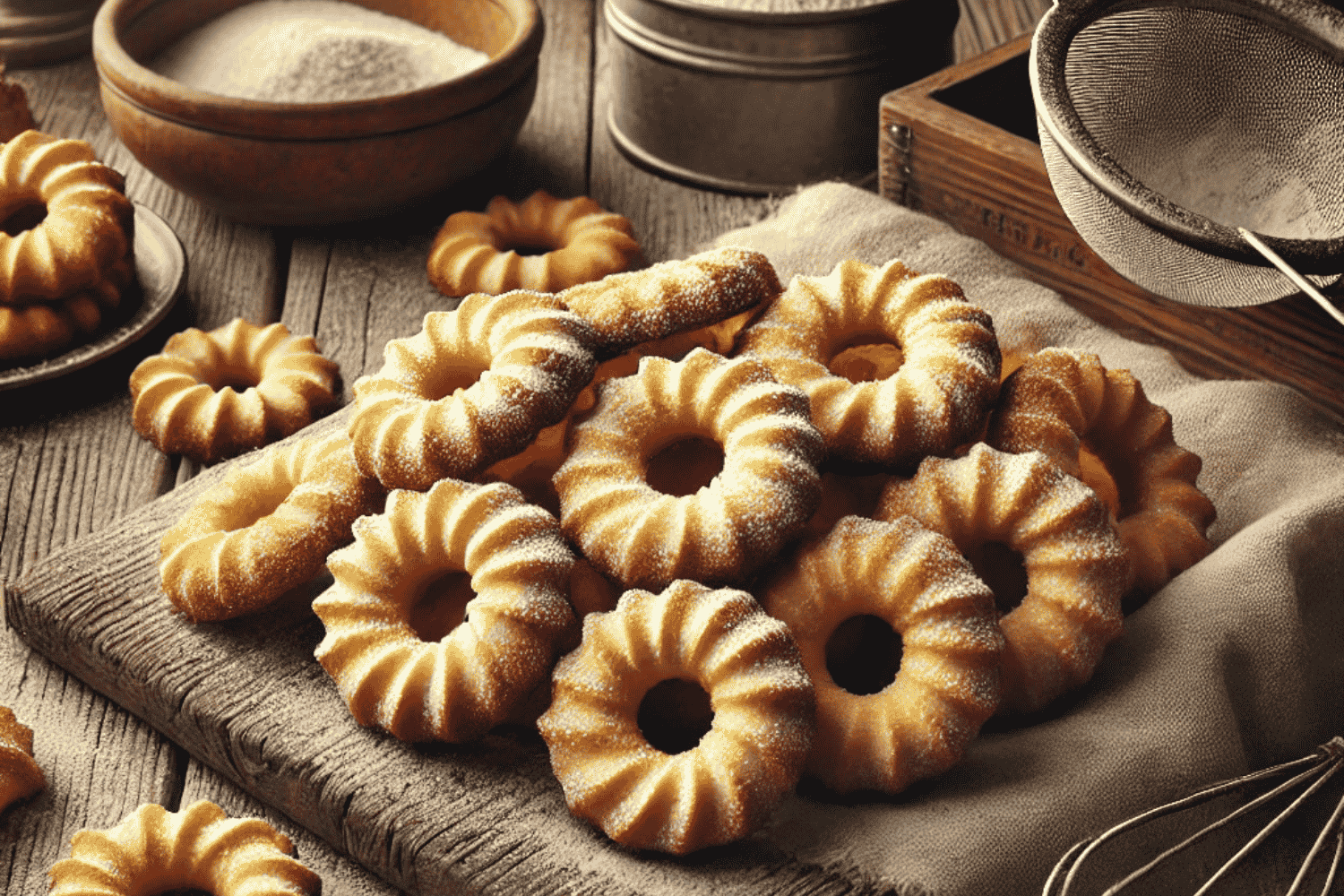 Rumové věnečky, vanilkové rohlíčky, vaflové těsto a piškotové buchty ...